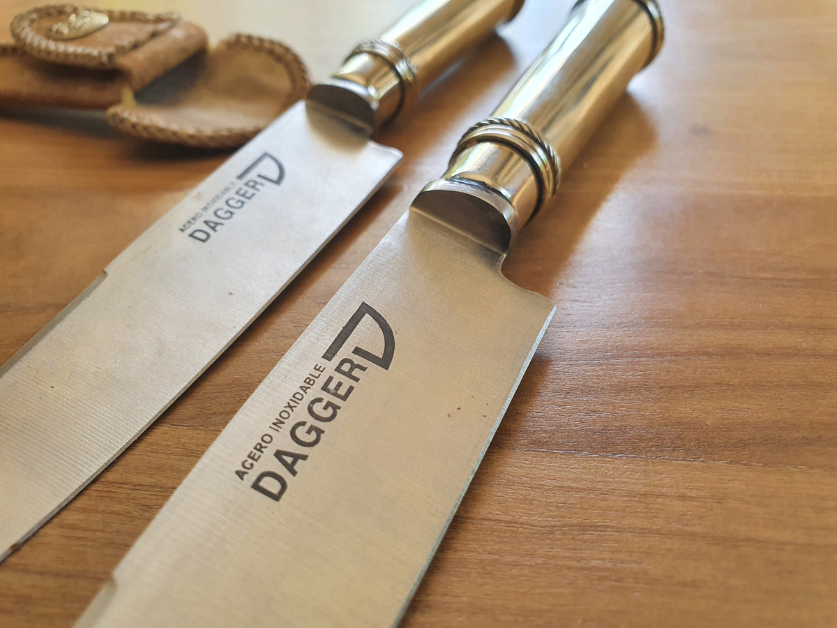 Set x 2 Argentine Gaucho Stek Knives. Stainless Steel 420 Mo Va. Missi ...